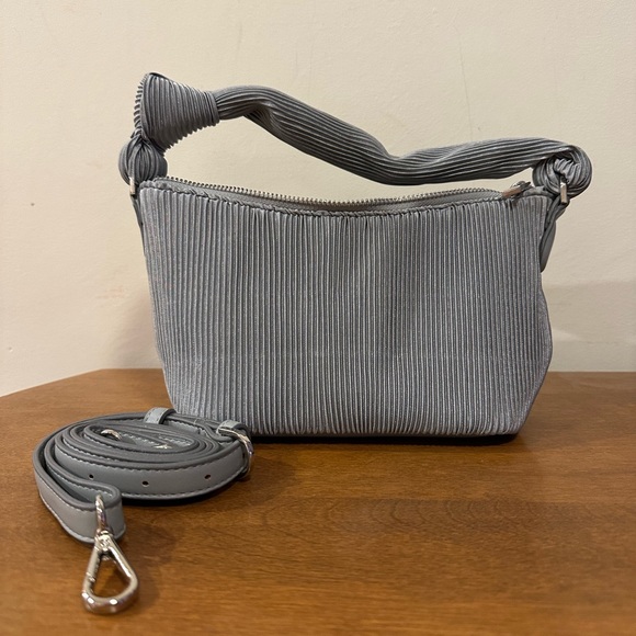 a new day | Bags | Metallic Silver Shoulder Bag With Adjustable Strap ...